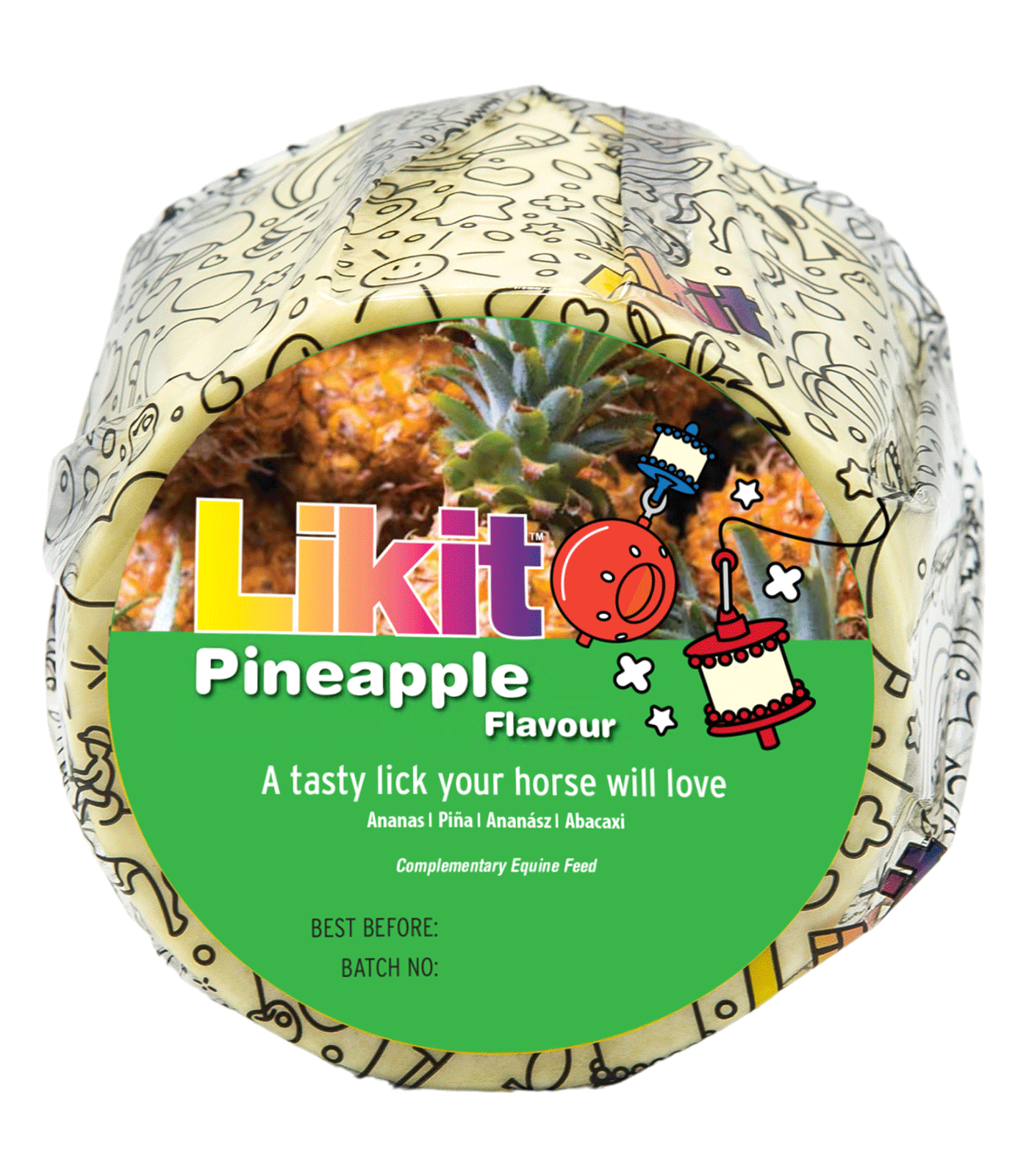 Likit Sliksten Pineapple Stor | Forkælelse til din hest – Dyr i Centrum
