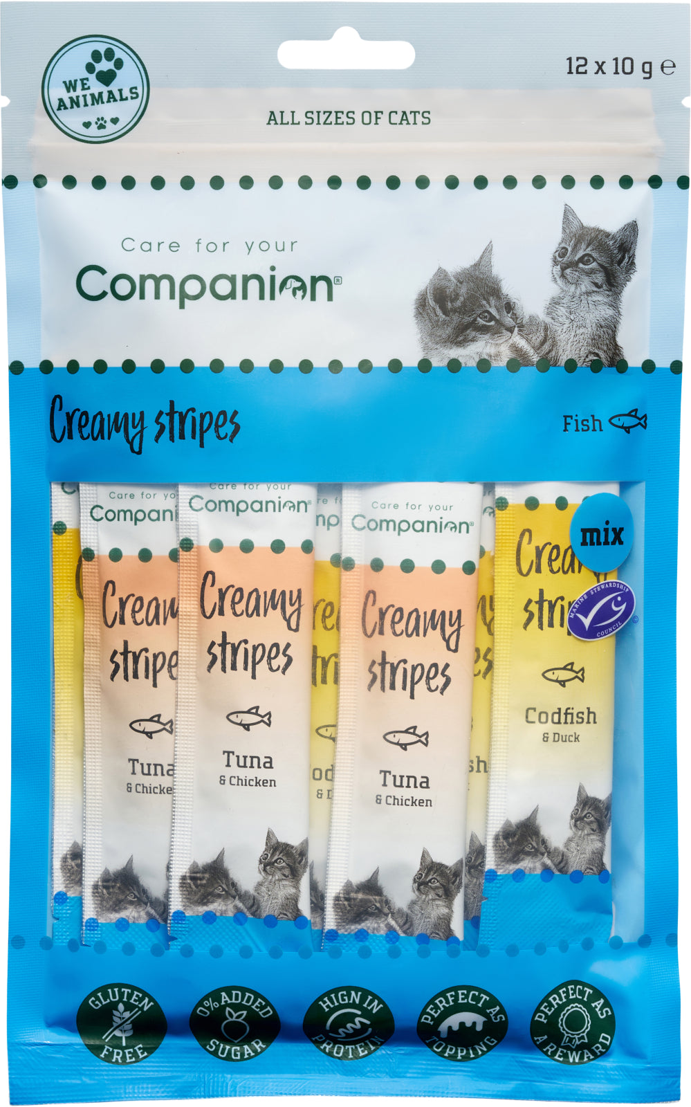 Companion Kat Creamy Stripes | Find snacks til din kat her – Dyr i Centrum